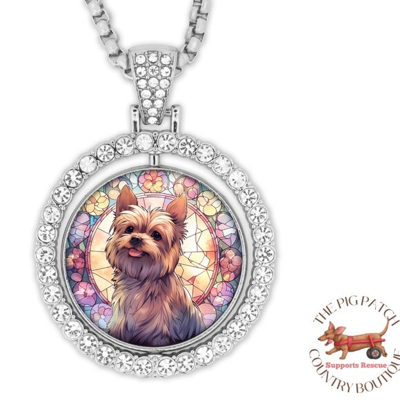 Hand Crafted | Jewelry | Yorkshire Terrier Yorkie Dog Bezel Rhinestone ...